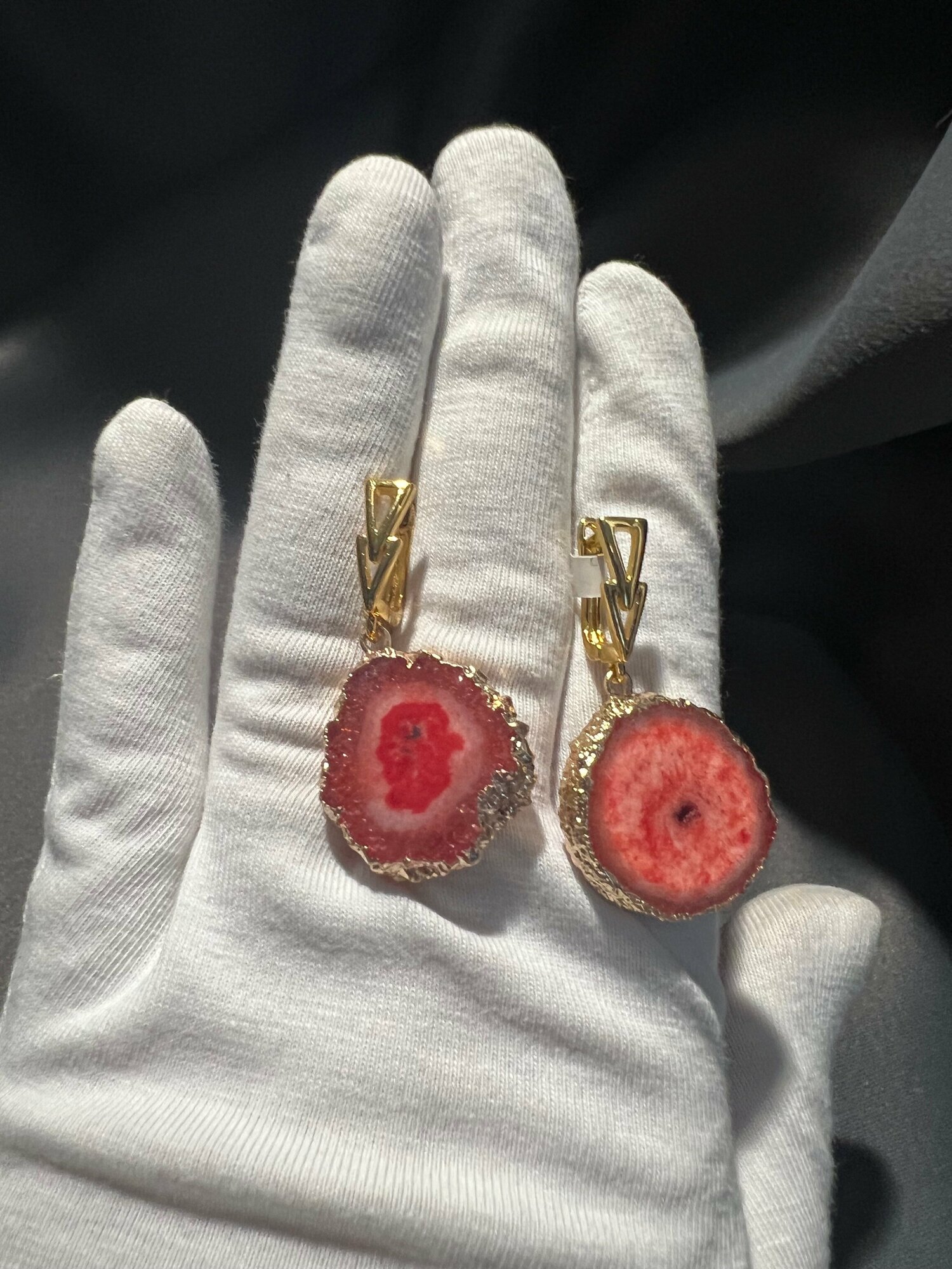 Серьги, агат