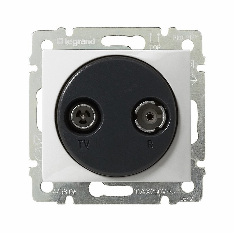 Legrand (Легранд) Розетка TV-FM оконечная 10 дБ белый, Valena (комплект 10 шт.) 774433