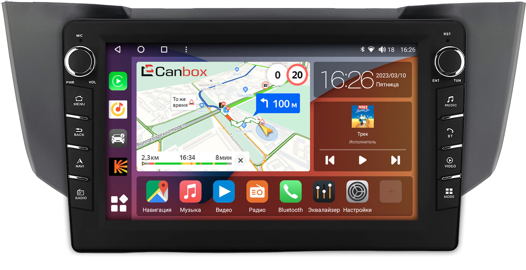 Штатная магнитола Canbox H-Line 7834-9-0992 Lexus RX 300, RX 330, RX 350, RX 400h 2003-2009 Android 10 (4G-SIM, 6/128, DSP, IPS) С крутилками