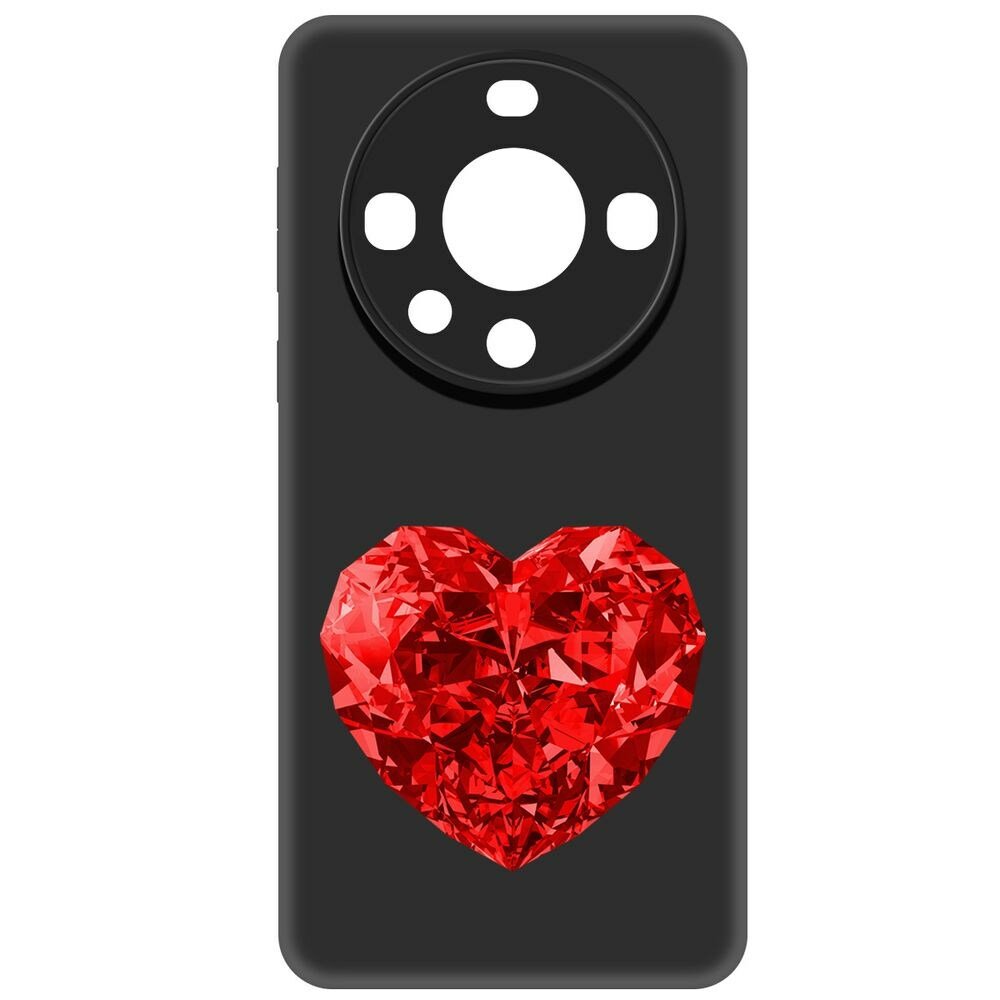 Чехол-накладка Krutoff Soft Case Рубиновое сердце для Huawei Mate 60 Pro черный