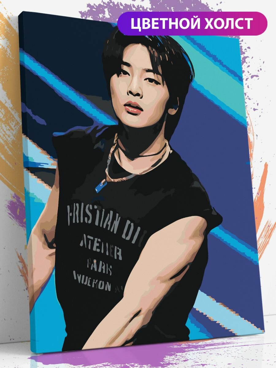 Картина по номерам на холсте с подрамником, "K-Pop. Музыкальная группа Stray Kids, I.N", 40х50 см