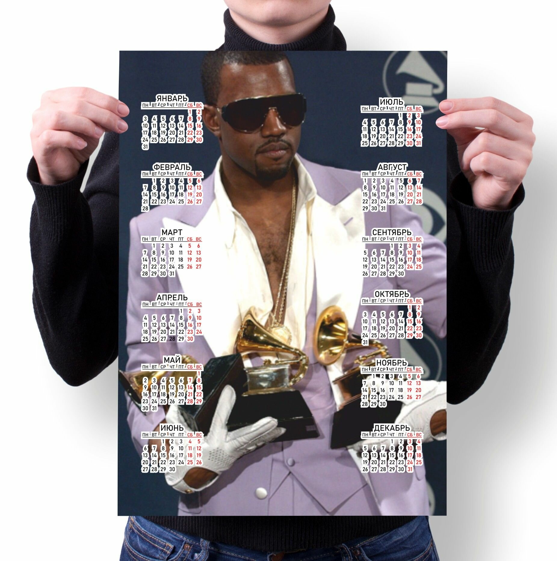 Календарь формата А4 с принтом "Пафф Дэдди", Puff Daddy