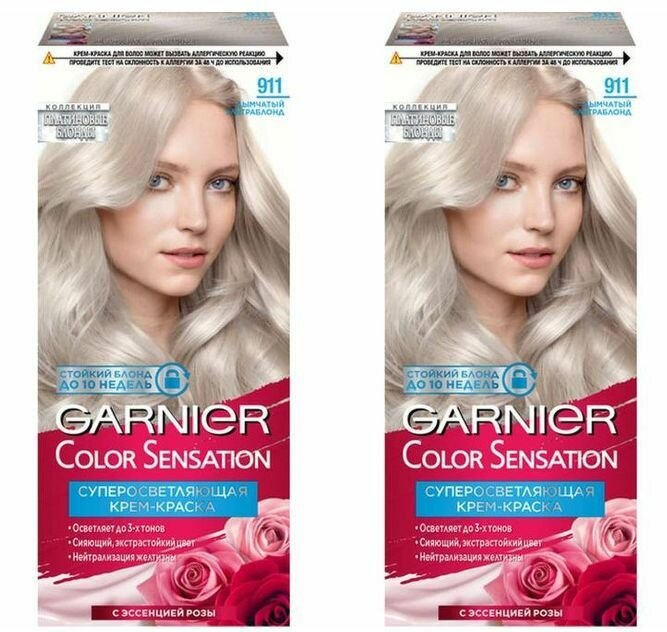 Garnier Колор Сенсейшн № 911 Дымчатый Ультра блонд,2 шт