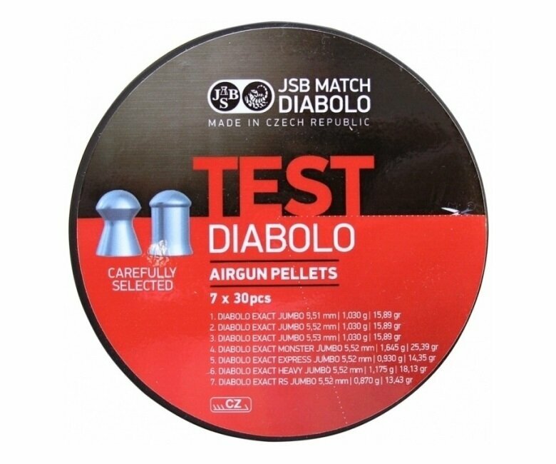 Пули для пневматики JSB Test Diabolo 5,5 мм, 210 шт - набор