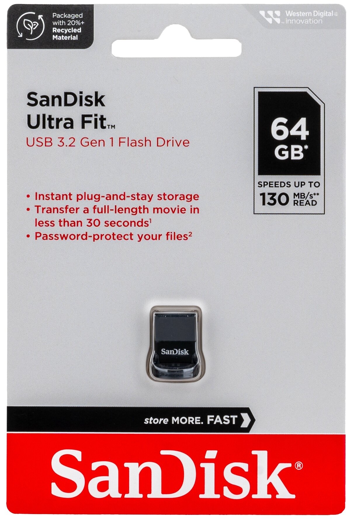 Флеш-накопитель SanDisk USB 3.2 64 ГБ Flash drive Flash Drive Ultra Fit
