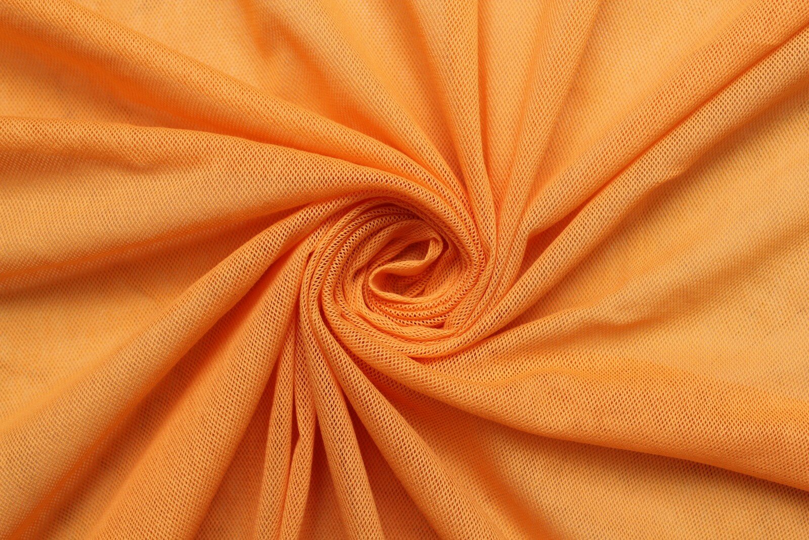 Ткань Трикотаж сетчатый оранжево-жёлтый, ш136см, 0,5 м