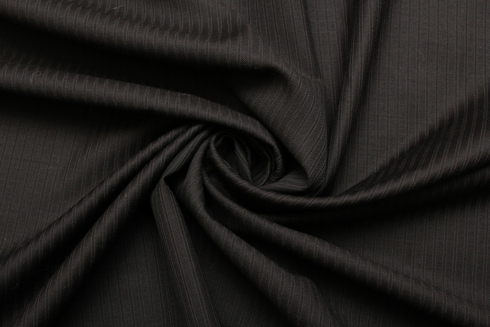 Ткань костюмная Toccini цвета горького шоколада в полоску, ш154см, 0,5 м