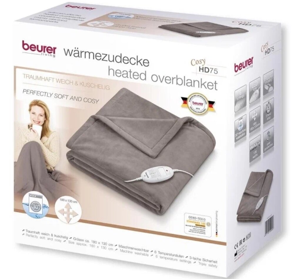 Электроодеяло Beurer HD 75 Cosy Taupe