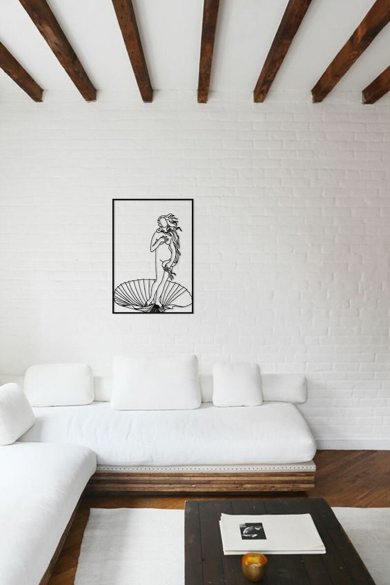 Декоративное металлическое панно, Рождение Венеры Афродиты (черный цвет)