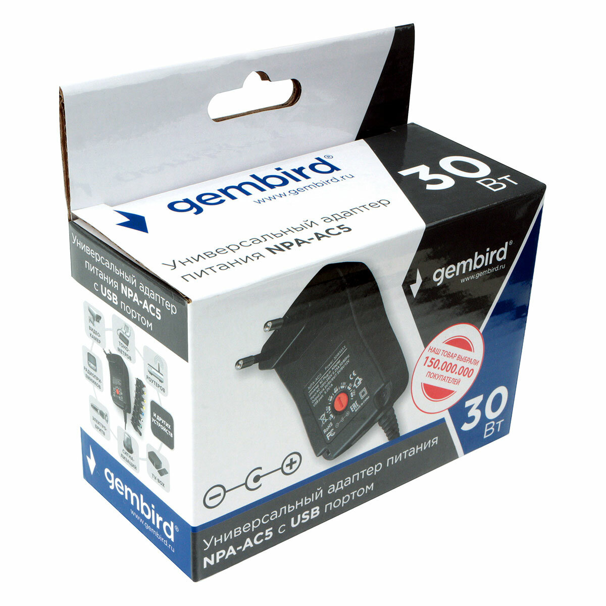 Универсальное зарядное устройство 30Вт Gembird NPA-AC5