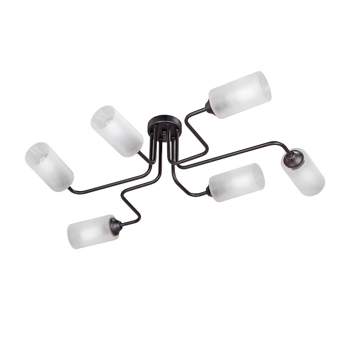 Потолочная люстра Vitaluce V4310-1/6PL, 6хE27 макс. 60Вт черный матовый