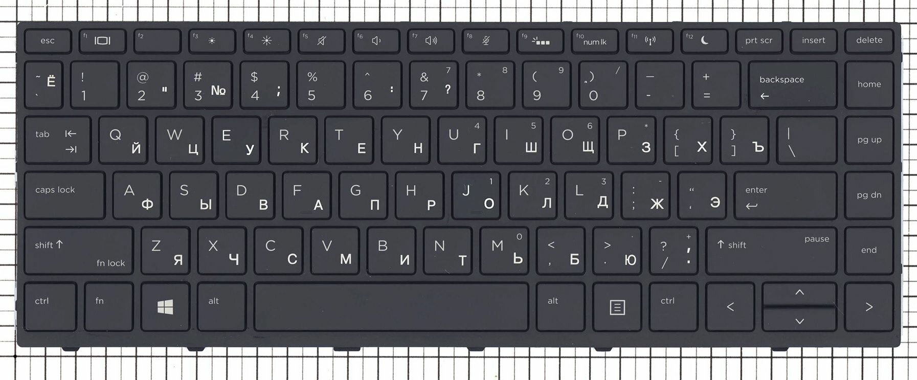 Клавиатура для ноутбука L00736-141, для ноутбука HP Probook 430 G5, 440 G5, 445 G5, черная, рамка черная, с подсветкой, код MB062113