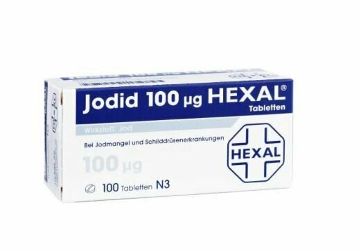 Витамины HEXAL Jodid, для мужчин и женщин, для выносливости, 100 шт, Германия