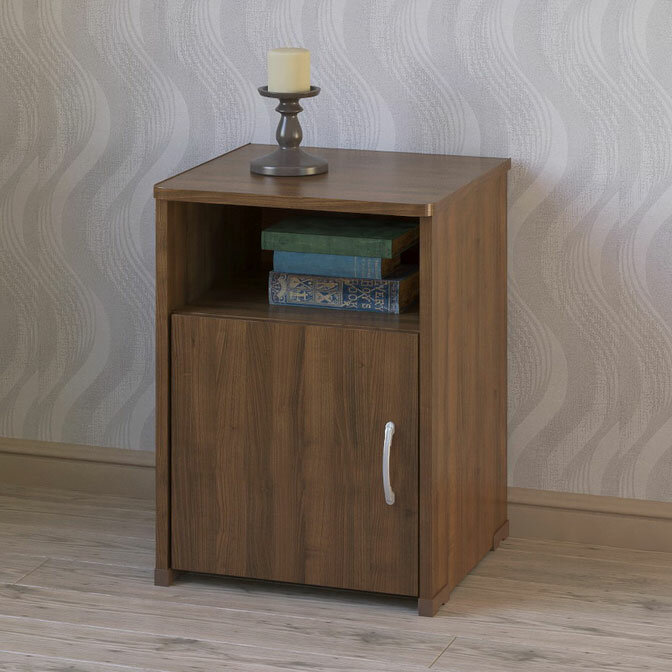 Прикроватная тумбочка с дверцей и открытой нишей МагМебель ТмТП-1 орех