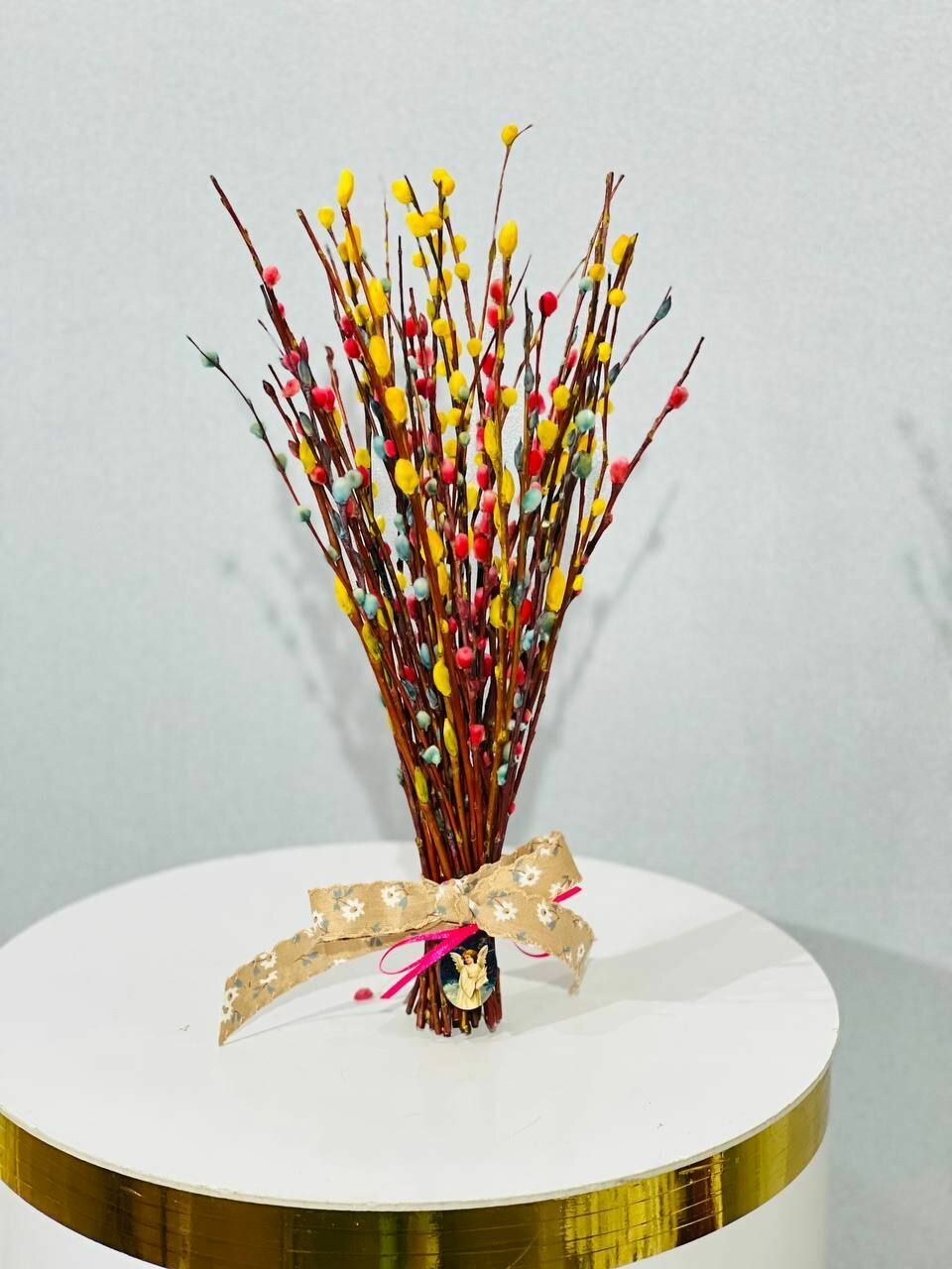 Пасхальный букет / Верба разноцветная живая 51шт / Вербный букет