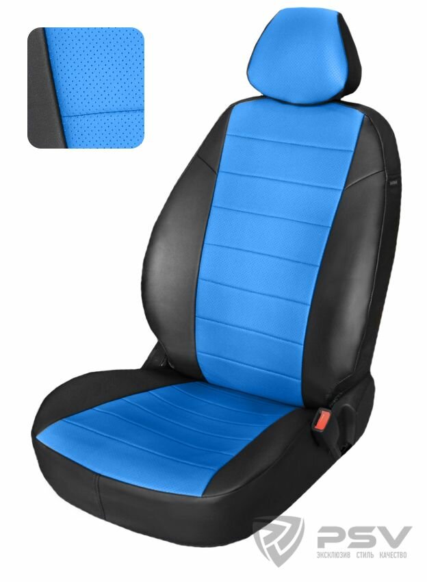 Чехлы в машину для Mazda 6 II 2007-2013 г. - хэтчбэк черно-синий аригон