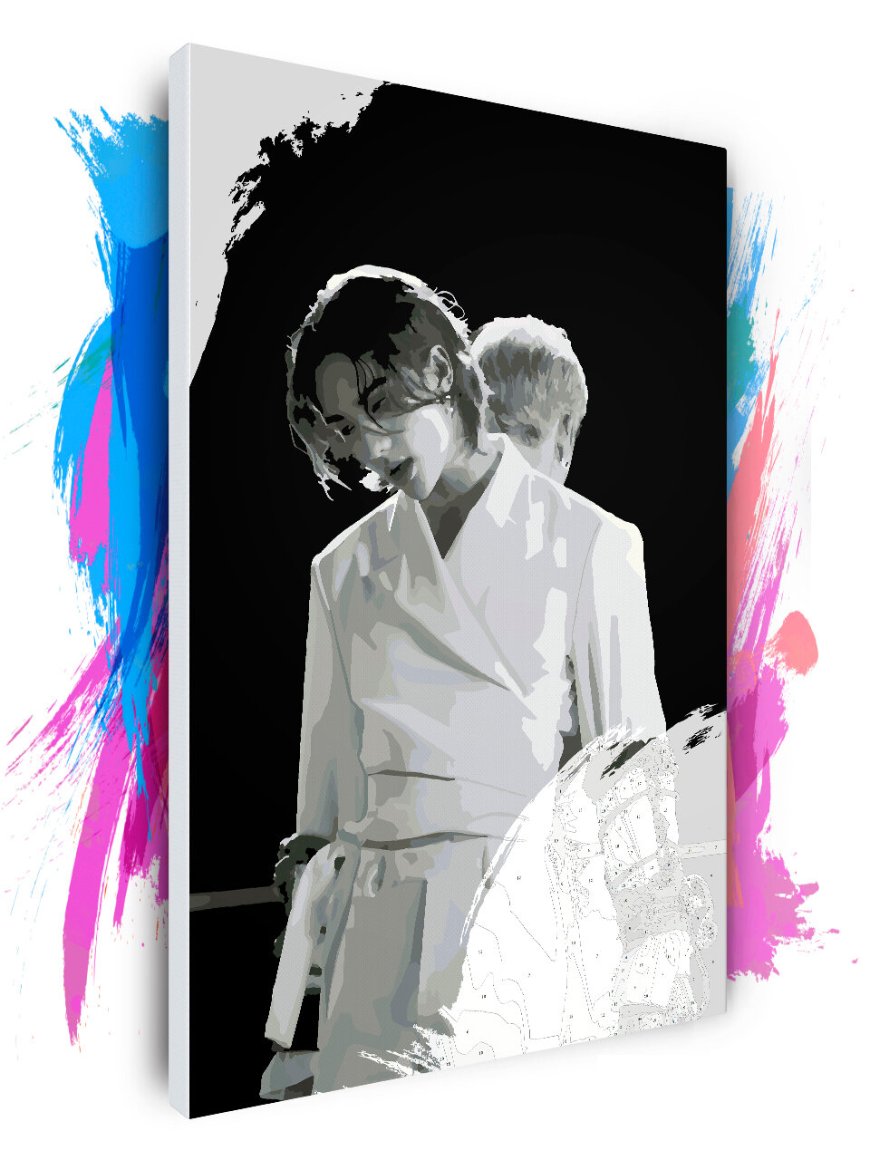 Картина по номерам на холсте Stray Kids Red Lights - Хёнджин и Чан 3, 50 х 80 см