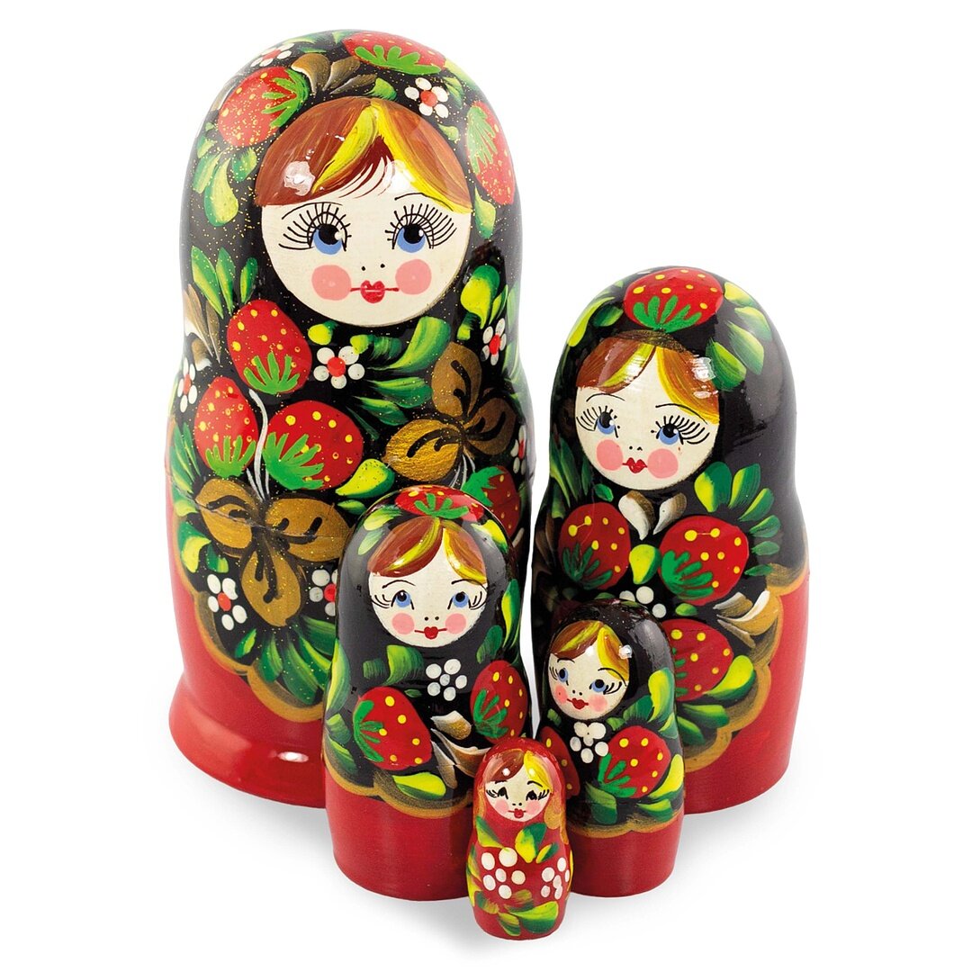 Матрешка деревянная 5 мест 15 см сувенирная продукция Ажна