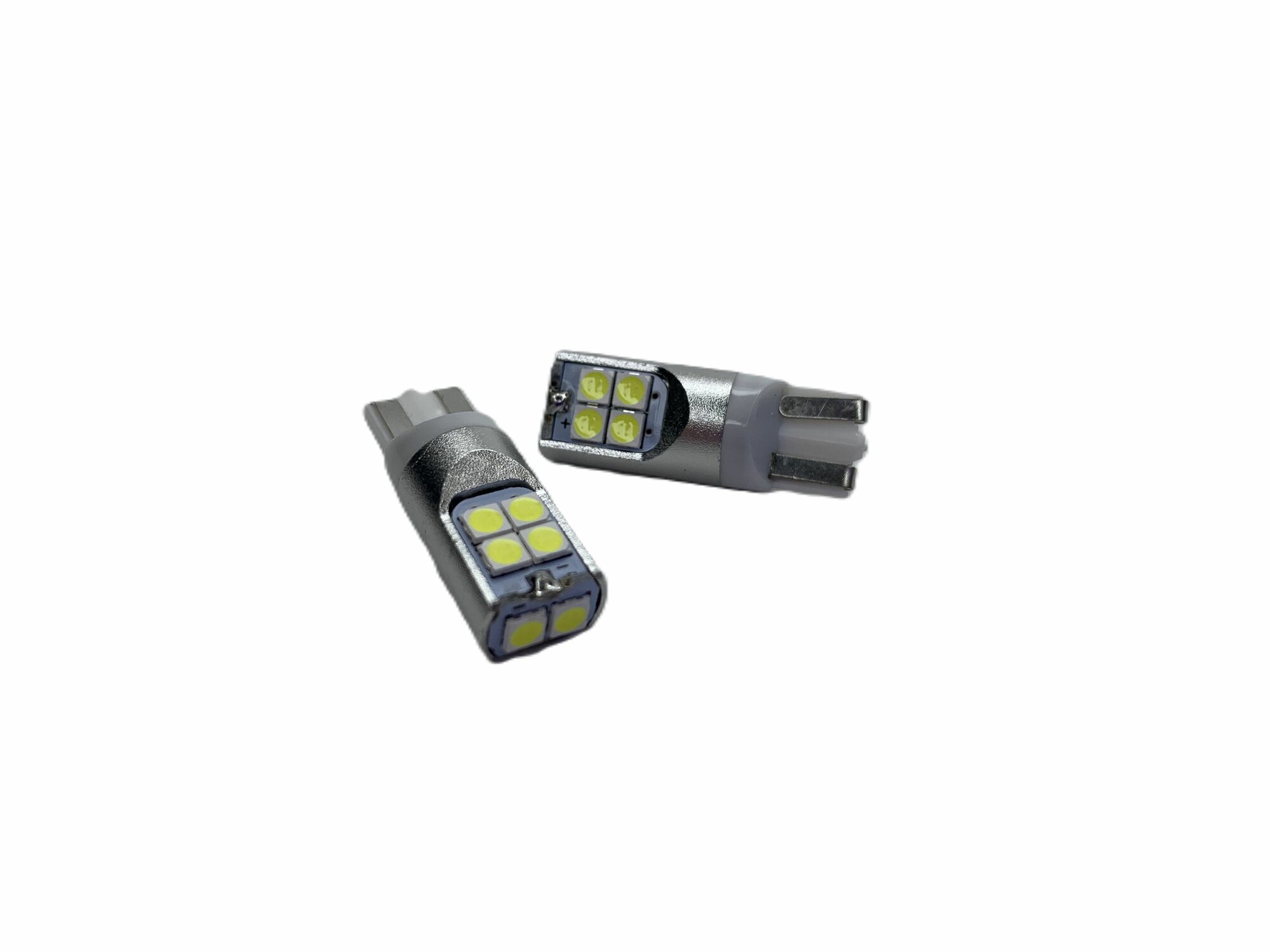 Лампа светодиодная W5W-T10 ,12-24 V, биполярная с обманкой в габарит-10 smd, 2 ШТ