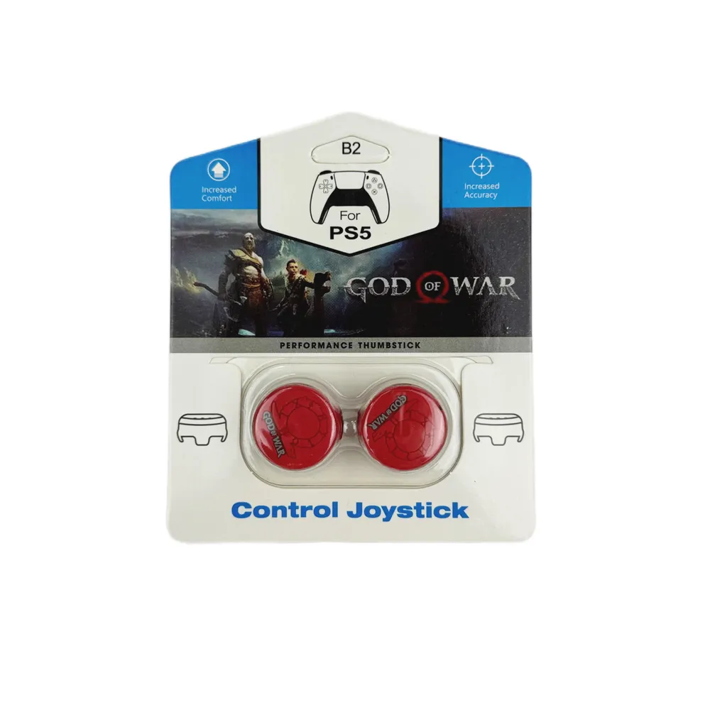 Накладки на стики для геймпада PS5 / PS4 / PS3, God of War красные, 2 шт