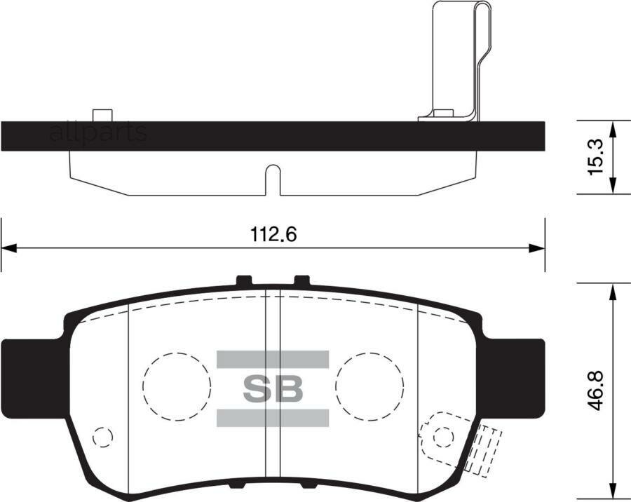 SANGSIN BRAKE SP1428 Колодки тормозные, задние