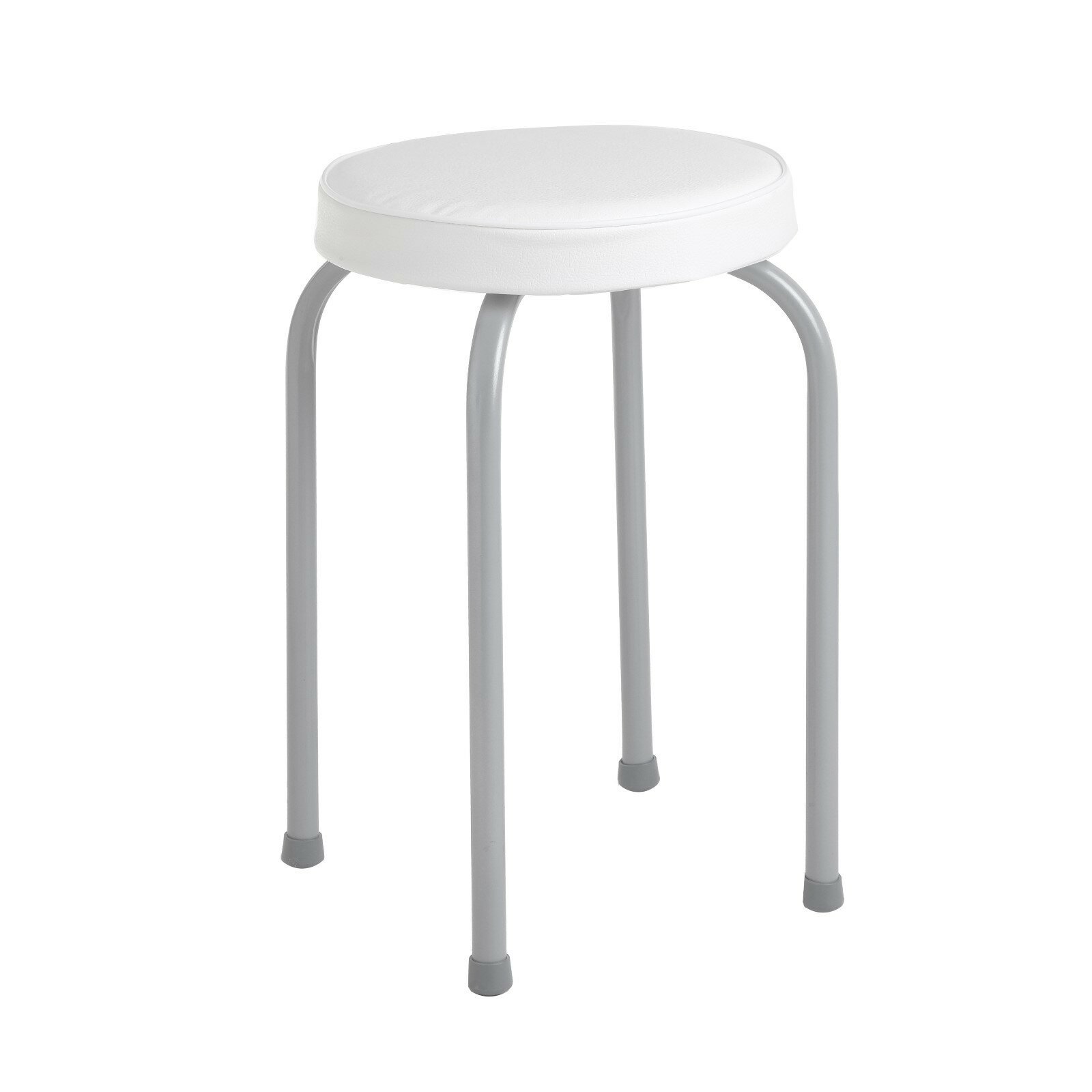 Табурет для кухни "Булат" материал экокожа/металл, цвет белый
