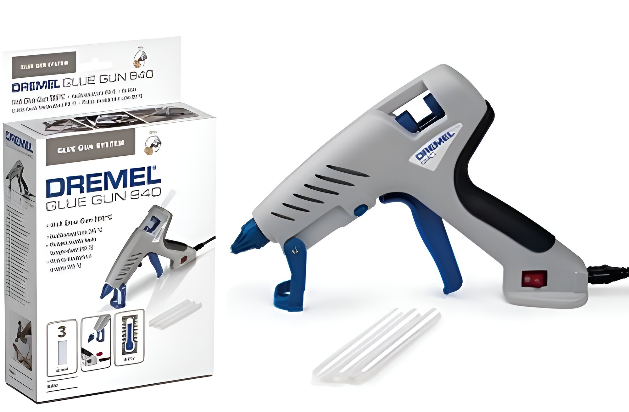 Клеевой пистолет Dremel 940, 35 Вт серый