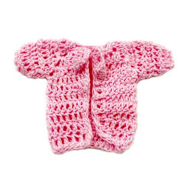 Совушка 26365/роз Кофта вязаная мини (ручная вязка), длина 9 см, ширина 8 см