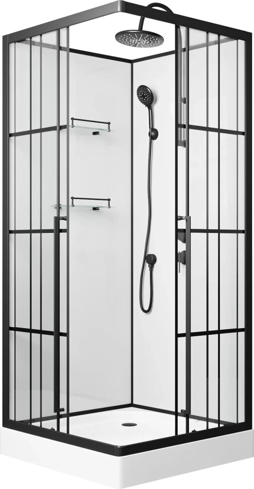 Душевая кабина 100x100x225 см Niagara ST100/15QR/KL/BKT прозрачное