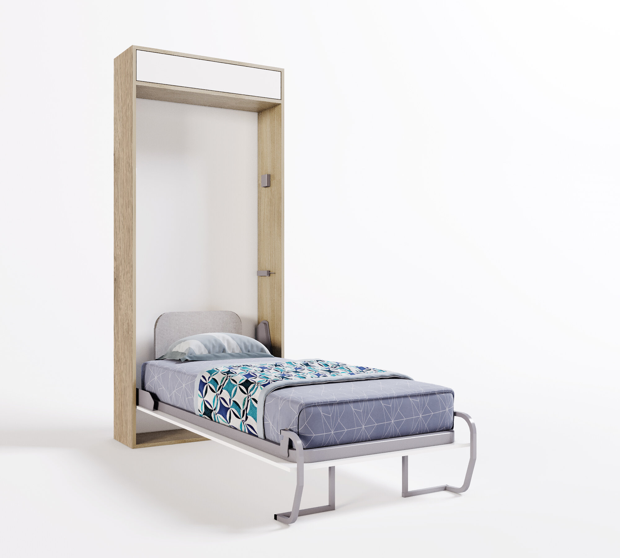 Шкаф кровать-трансформер с изголовьем Ergoroom Летто 900 с антресолью Сканд