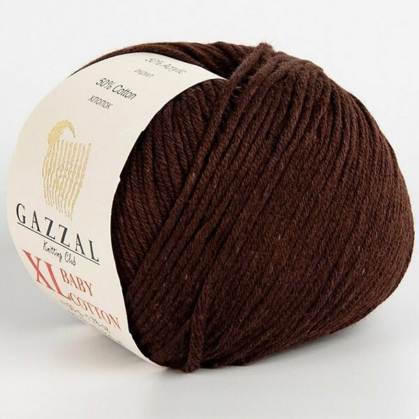 Пряжа Gazzal BABY COTTON XL 3436 коричневый (5 мотков)