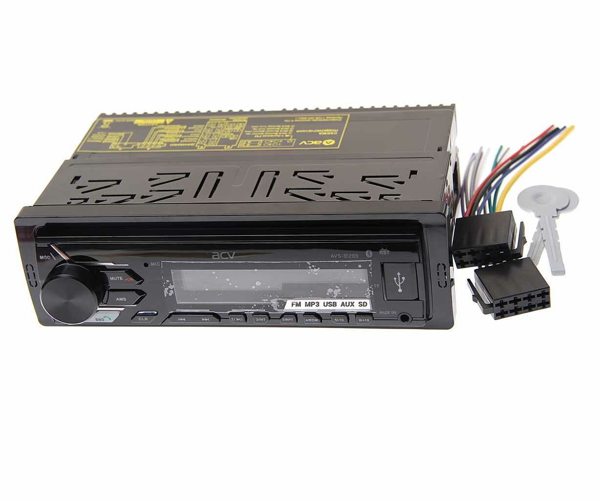 Магнитола автомобильная 1DIN, AVS-812BB, ACV