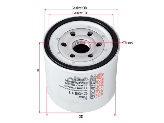 Фильтр масляный H100 D102 1'x12CATERPILLAR Sakura арт. C5811