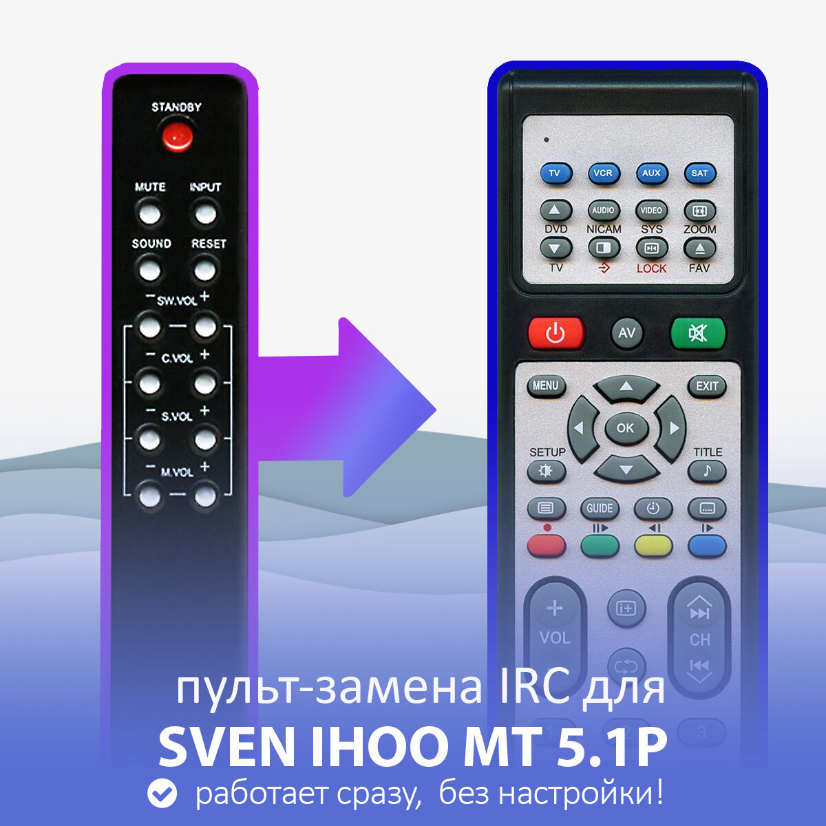Пульт-замена для SVEN IHOO MT5.1P