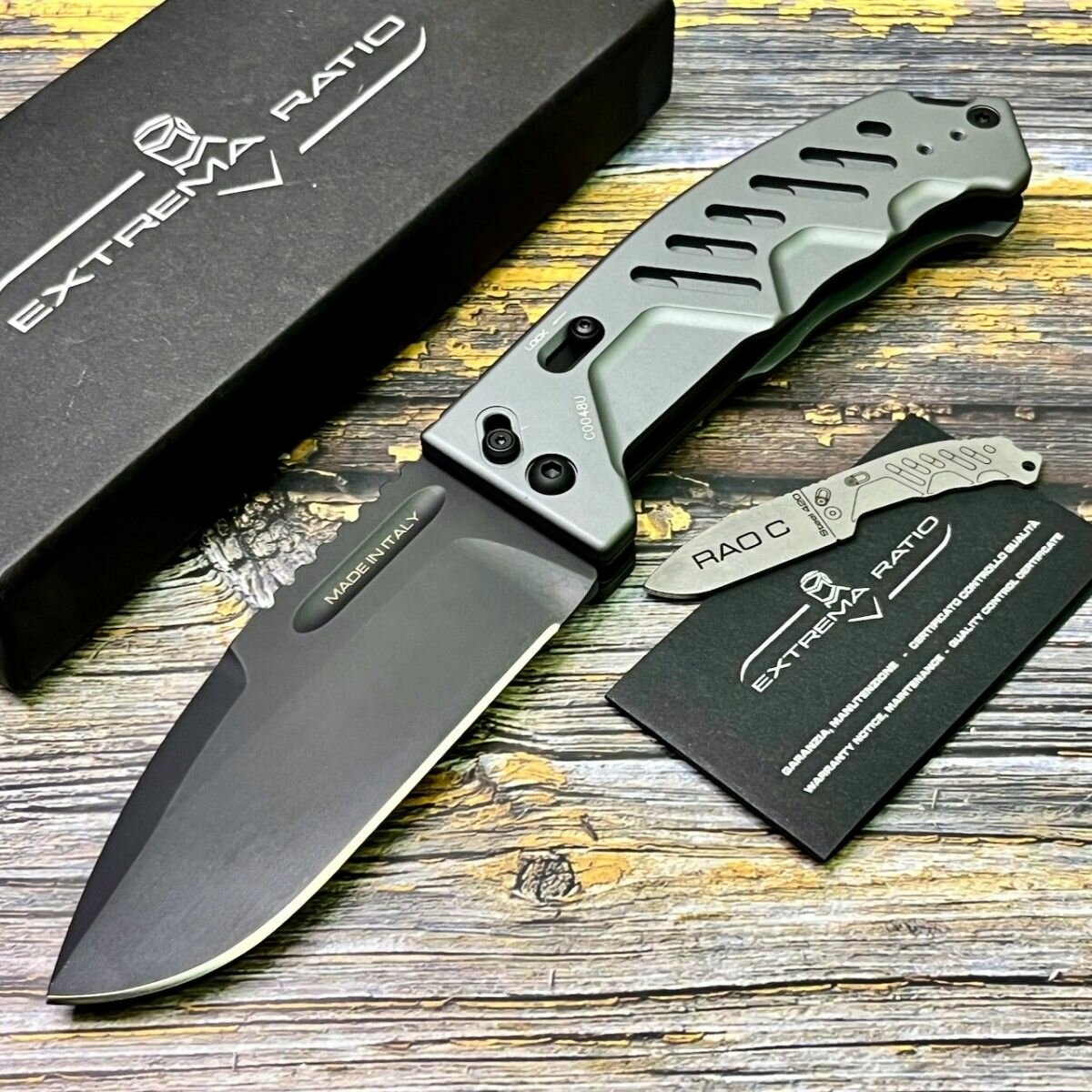 Нож складной Extrema Ratio EX0176BLKGRY RAO C, N690 Black Blade, Grey Handle