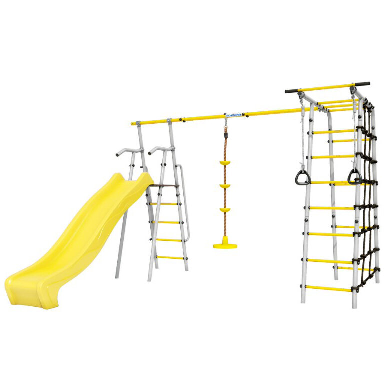 Детский спортивный комплекс Romana 103.12.07 Богатырь Плюс 2 MAX + диск качели grey/yellow