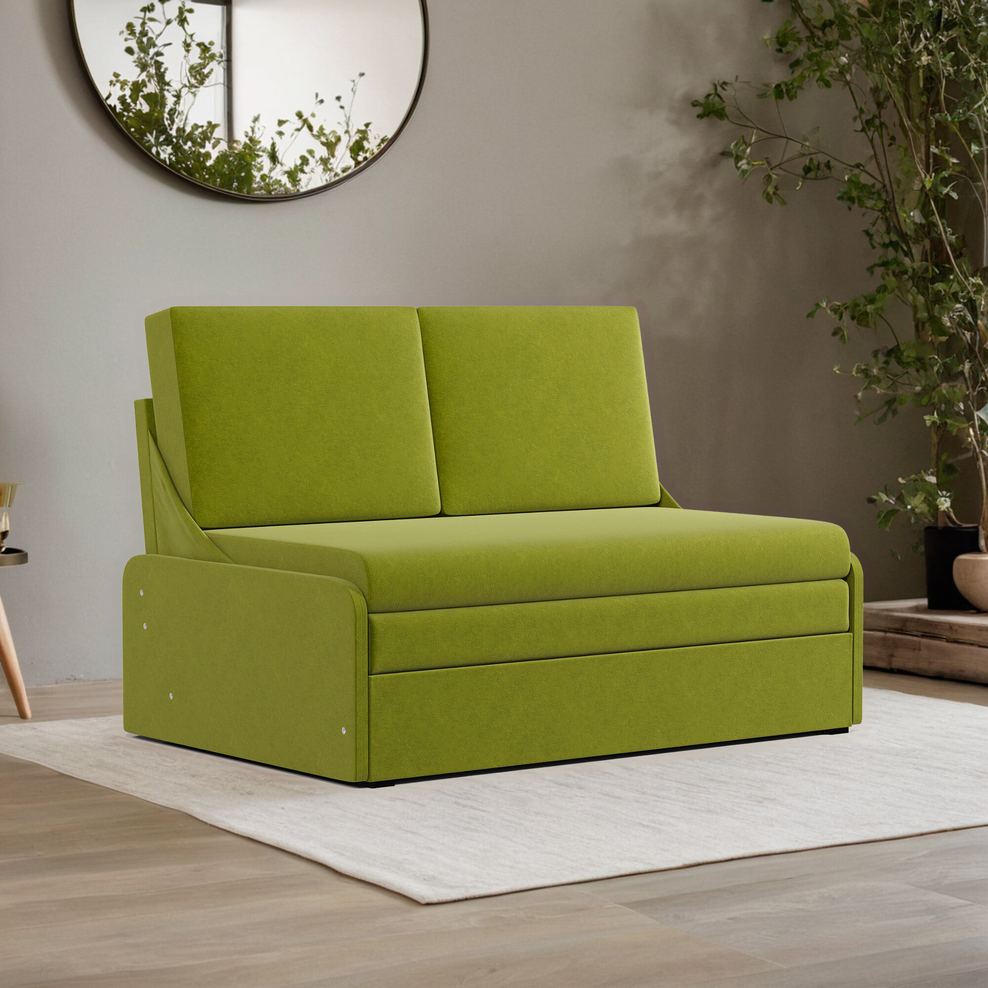 Диван-кровать Уют-2, 128х85х85 см, раскладной, прямой, велюр Дрим эппл