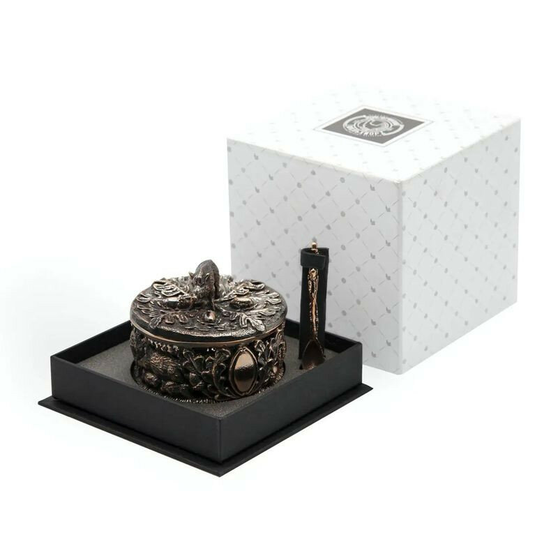 Кольчугинский мельхиор Солонка "Кабан" медная с чернением с ложкой (КМ1346СЛ06/8)