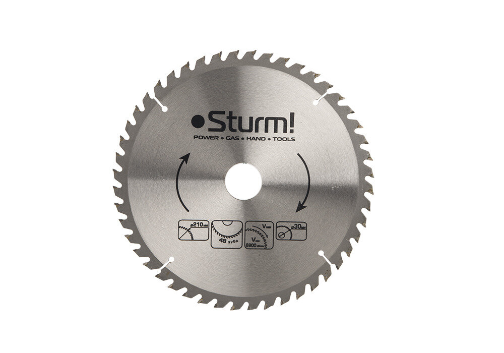 Пильный диск, размер 210x30x48 зубьев, твердосплавные напайки Sturm! 9020-210-30-48T