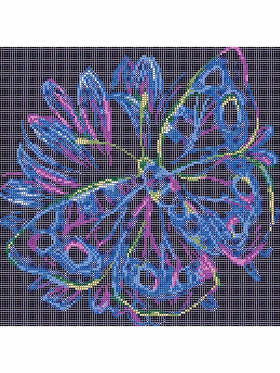Набор для вышивания "Бабочки", 27x27см, техника полукрест