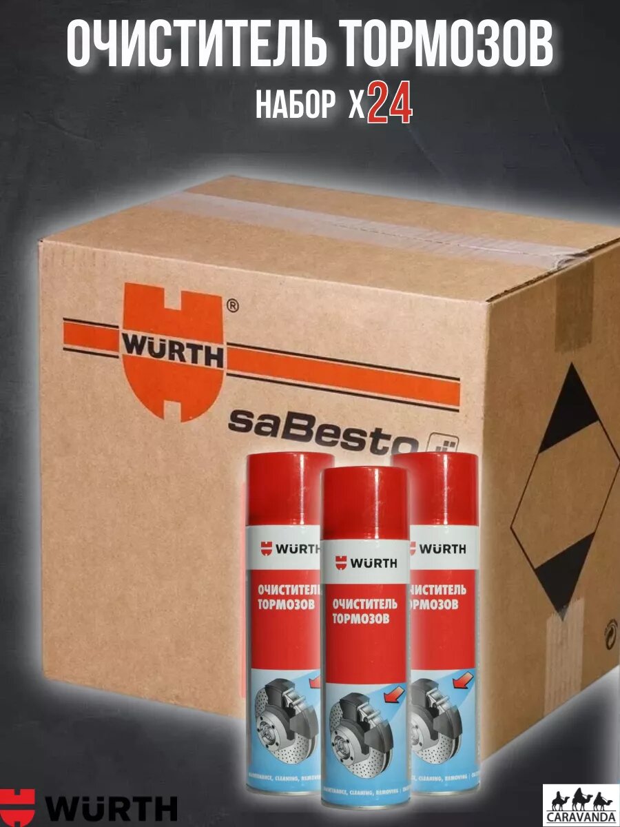 Очиститель тормозных дисков, для легковых/грузовых авто, 500 мл, 24 шт