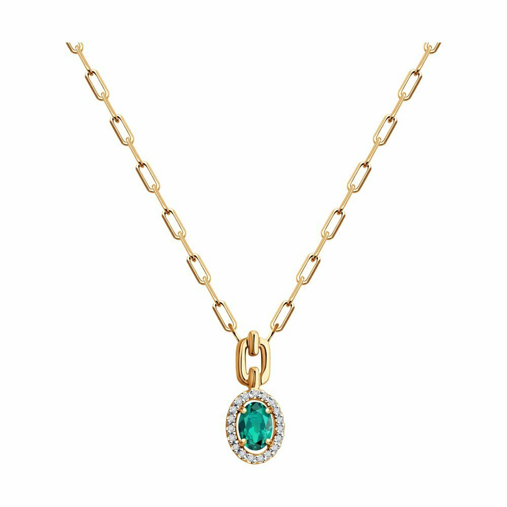 Колье, красное золото, 585 проба, бриллиант