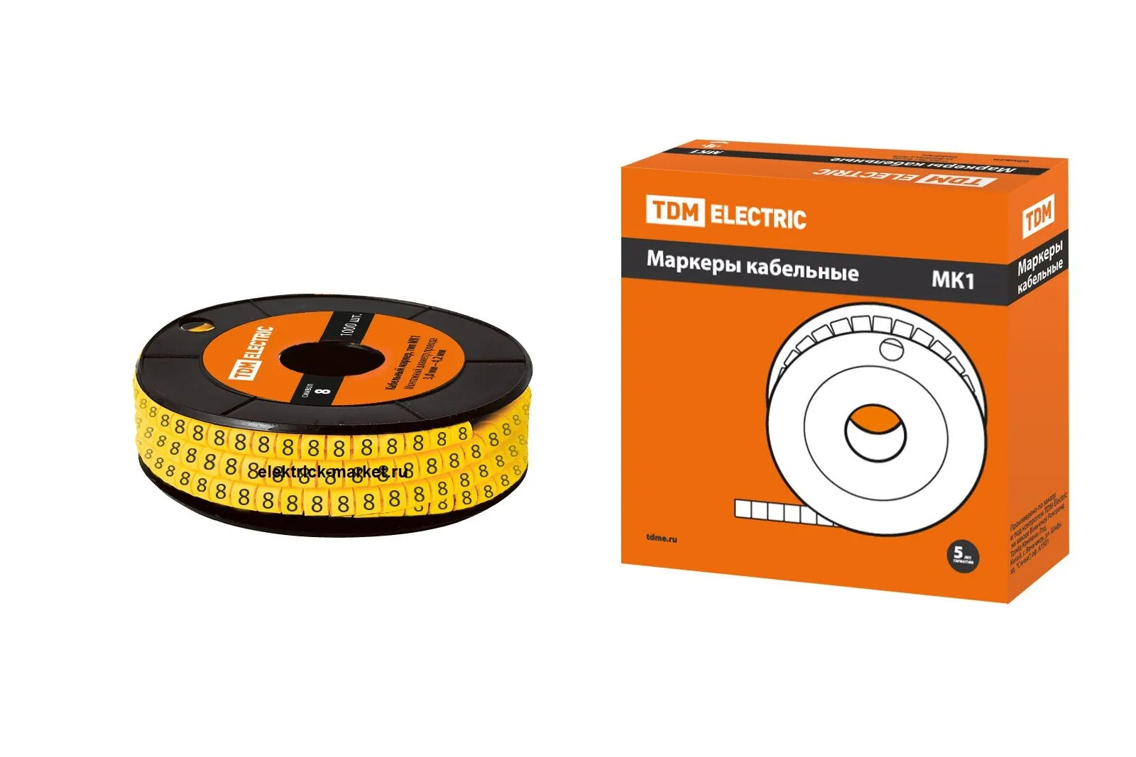 Маркер TDM ELECTRIC МК1 SQ0511-0023 , ширина контакта 2.5мм, 8шт.