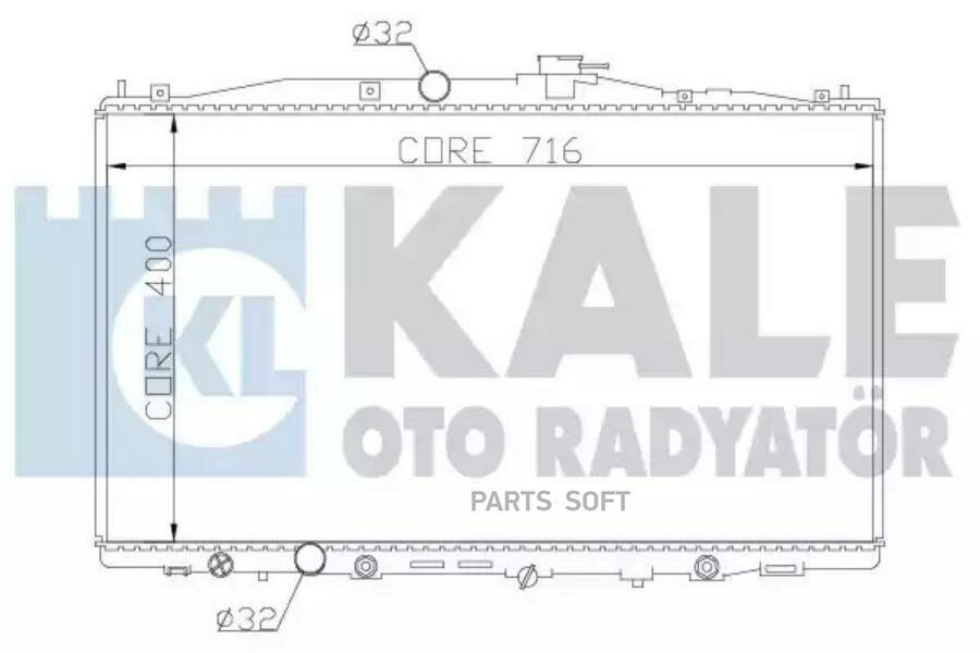 KALE 341955 Радиатор охлаждения для а/м Honda Accord (02-) 2.4i AT паяный ()
