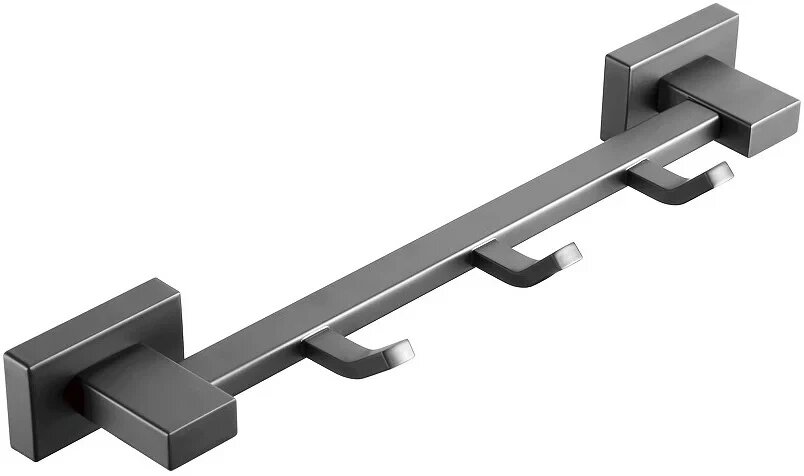 Планка с крючками Belz B90415-3 для ванны, оружейная сталь матовый