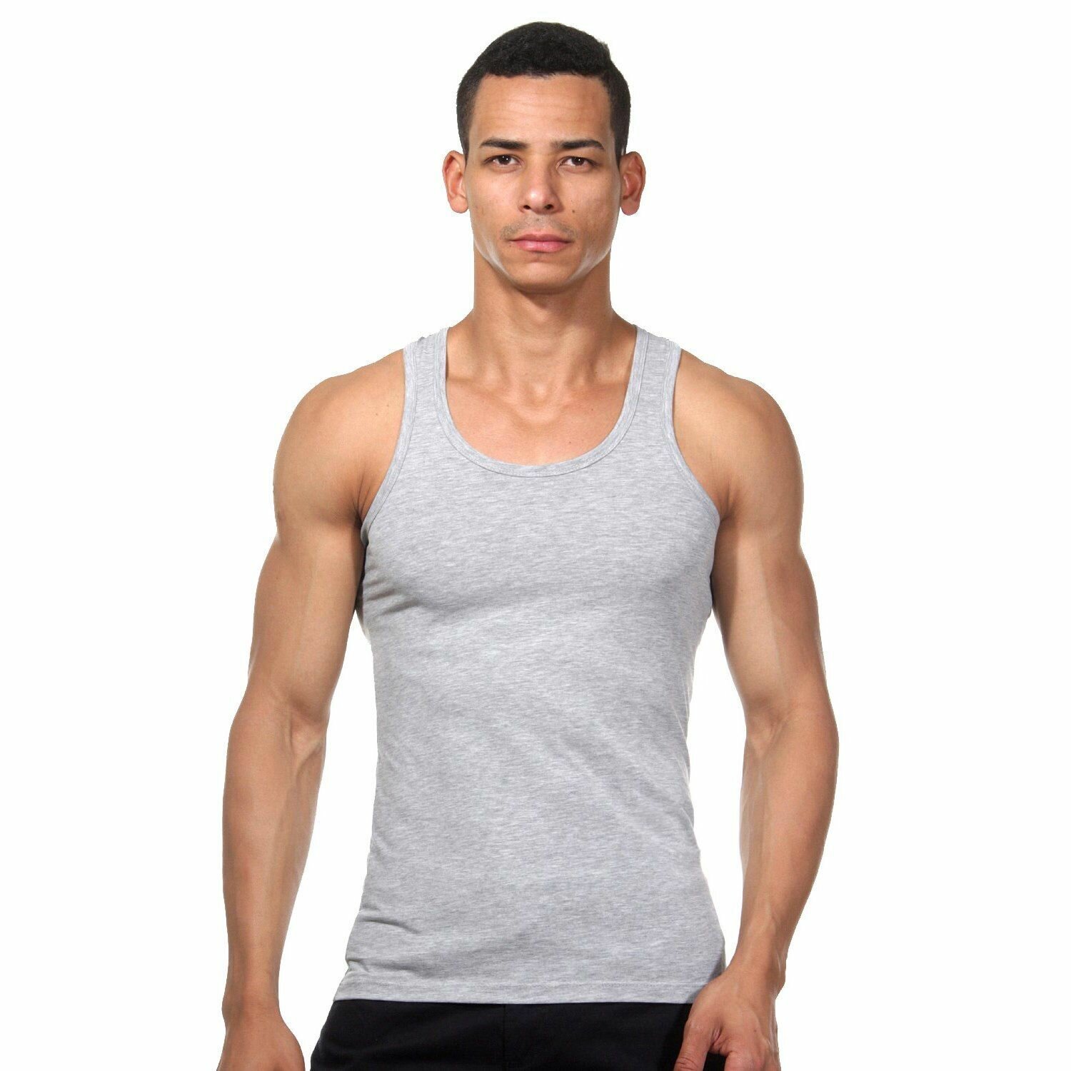 Майка Darkzone Серая меланжевая хлопковая майка-борцовка