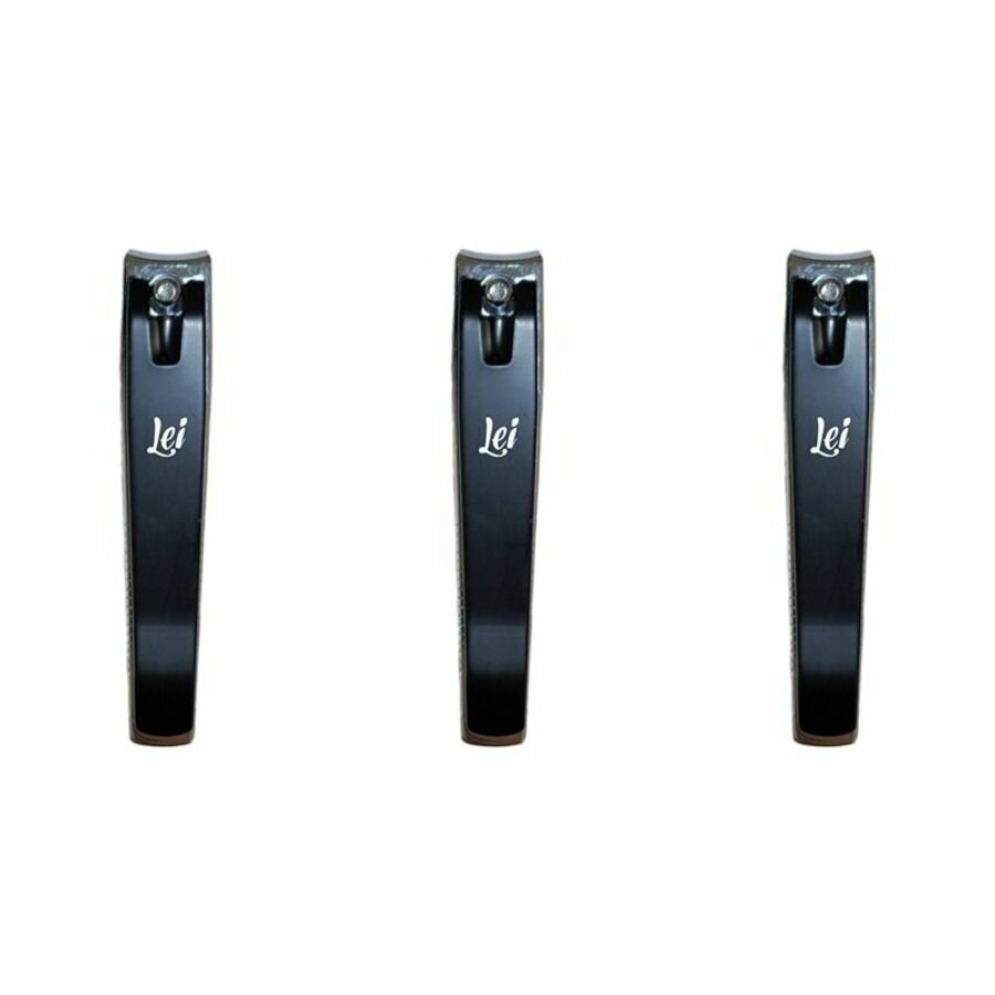LEI Клиппер серебро, средний, прямой черный, 3 шт