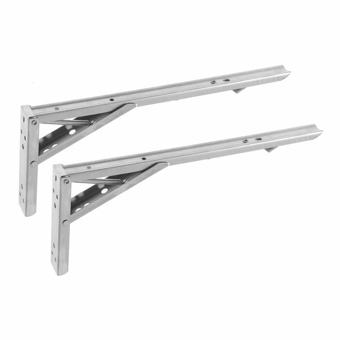 Кронштейн складной для столов и полок тундра, F001 , 2 шт, длина 350 мм, нержавеющая сталь 97039