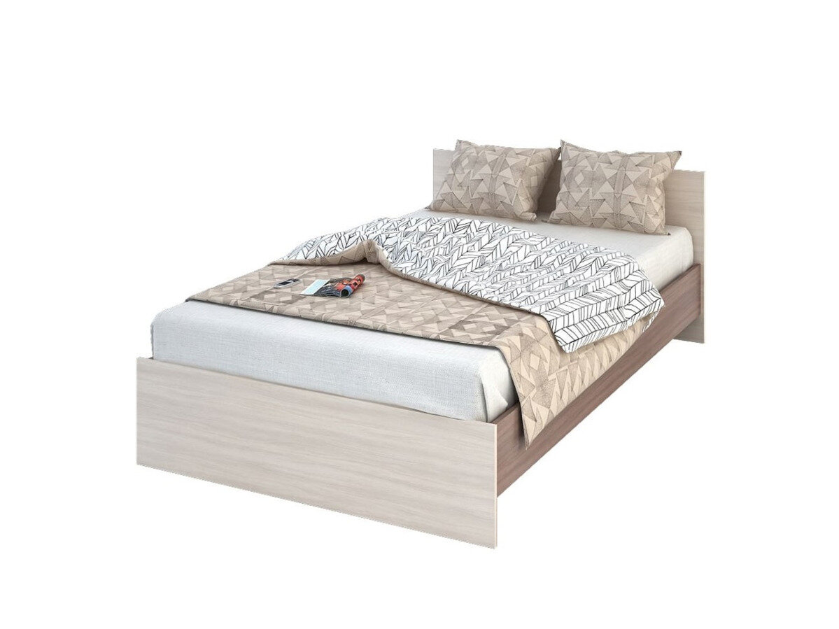 Кровать КР 557 Бася 140х200 см, шимо темный/шимо светлый