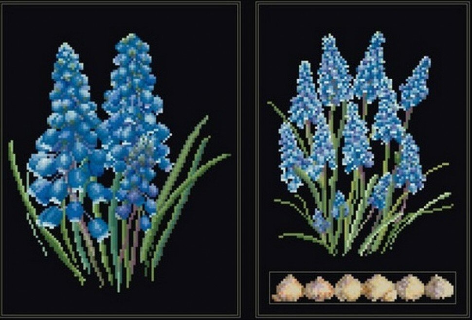 Набор для вышивания Thea Gouverneur #443.05 Muscari Panel (Панель Мускари), Счетный крест, 33 x 22 см